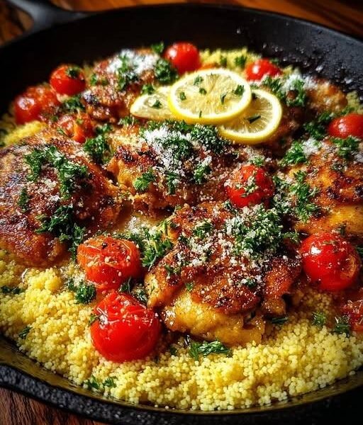 One-Pan Lemon Butter Chicken with Couscous – Easy Yum Recipes